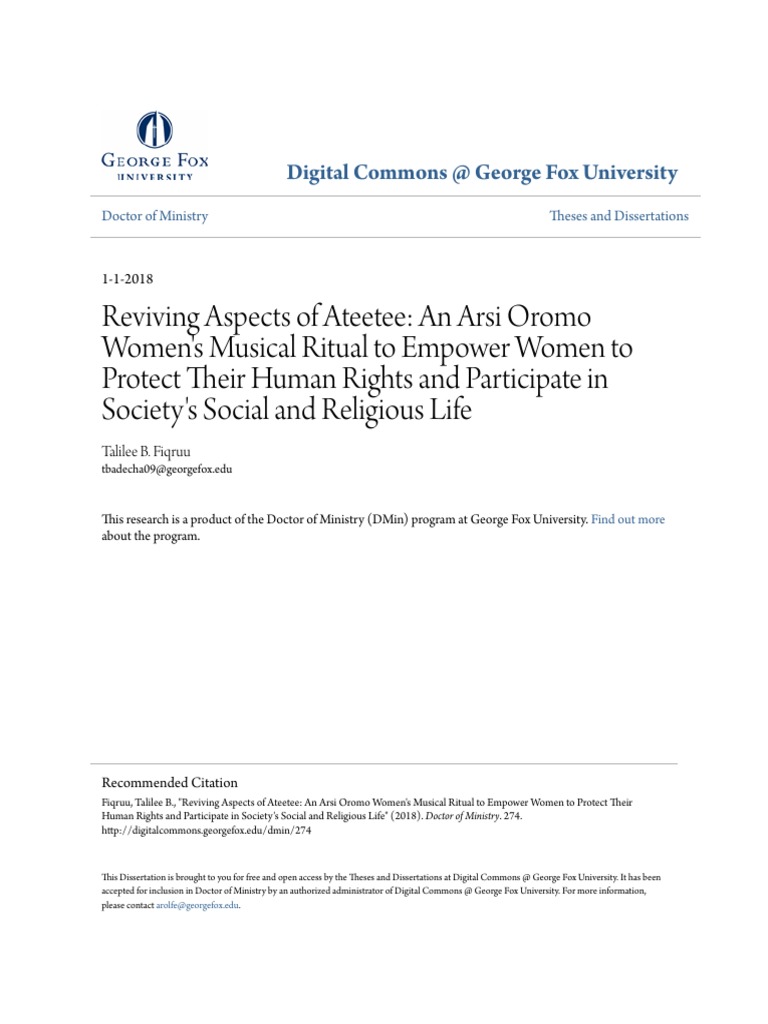 Reviving Aspects of Ateetee - An Arsi Oromo Womens Musical Ritual | PDF | Ethiopia | Prayer