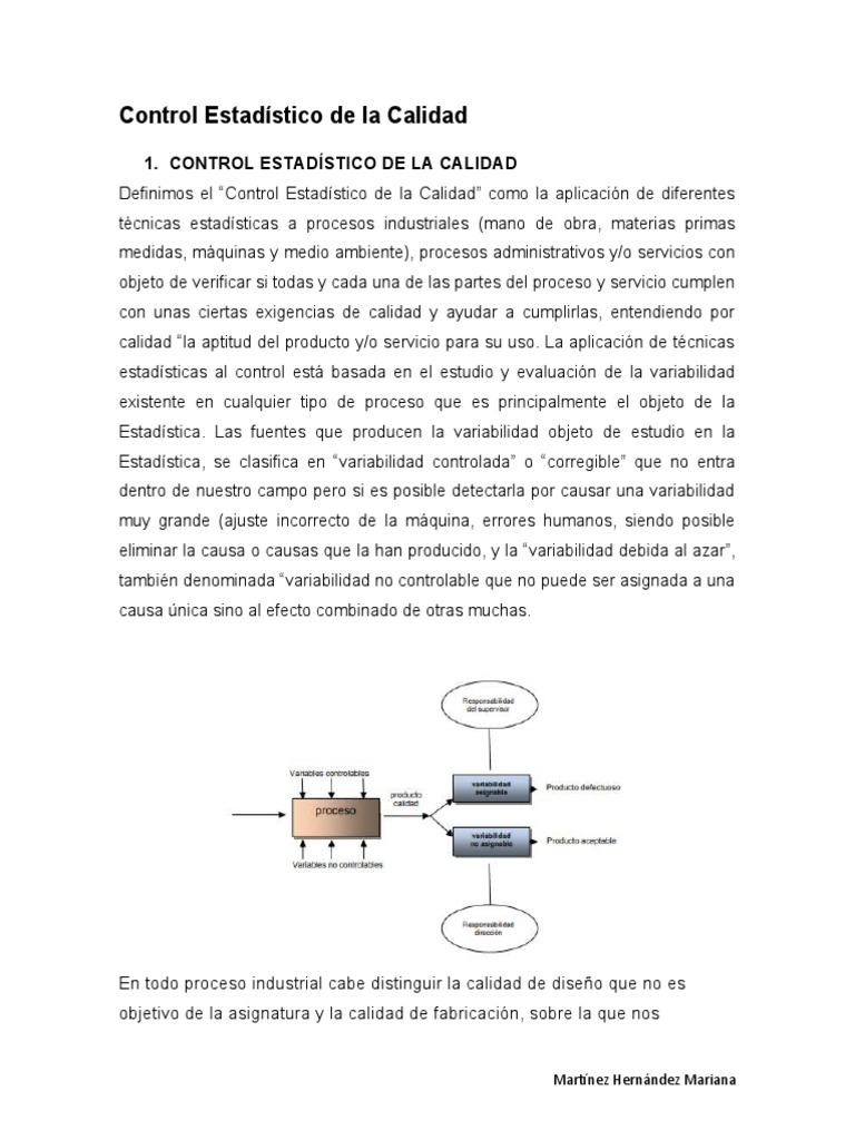 Control Estadístico de La Calidad | PDF | Estadísticas | Calidad ...