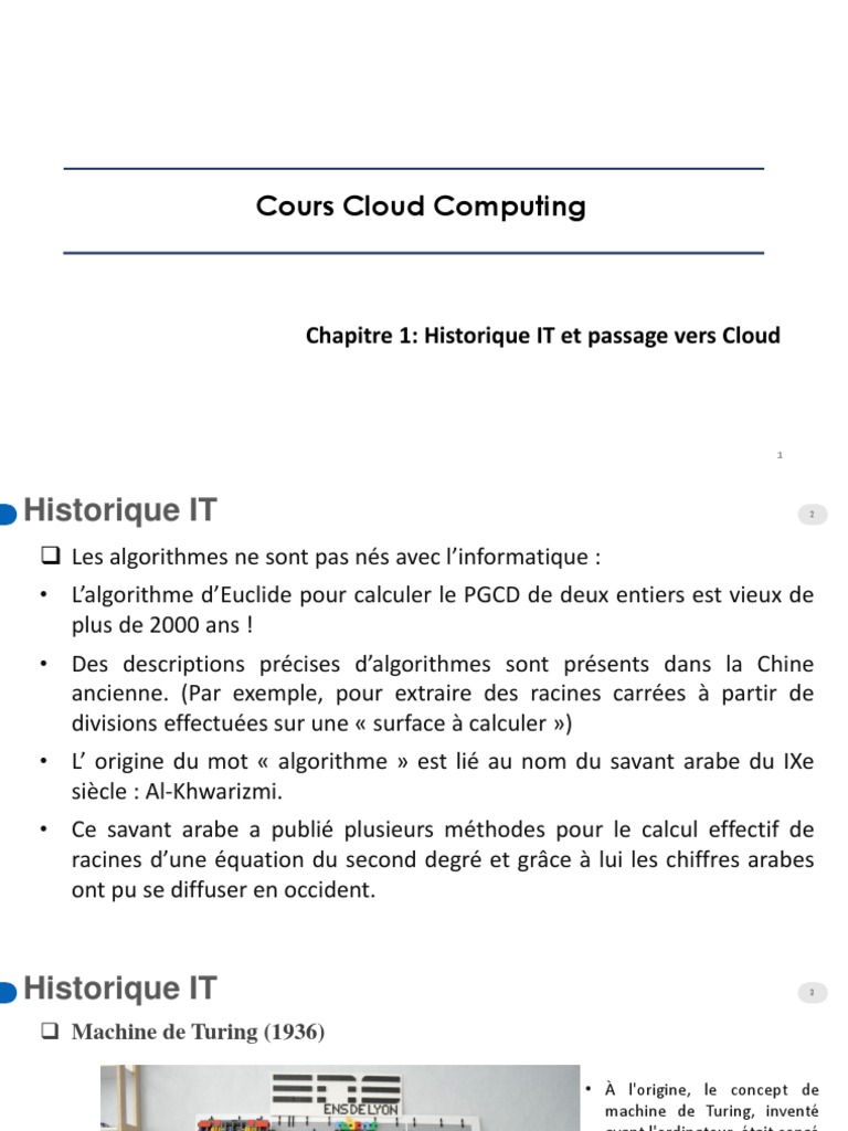 Cours Cloud Computing - Chapitre 1 | PDF | Cloud computing | Informatique