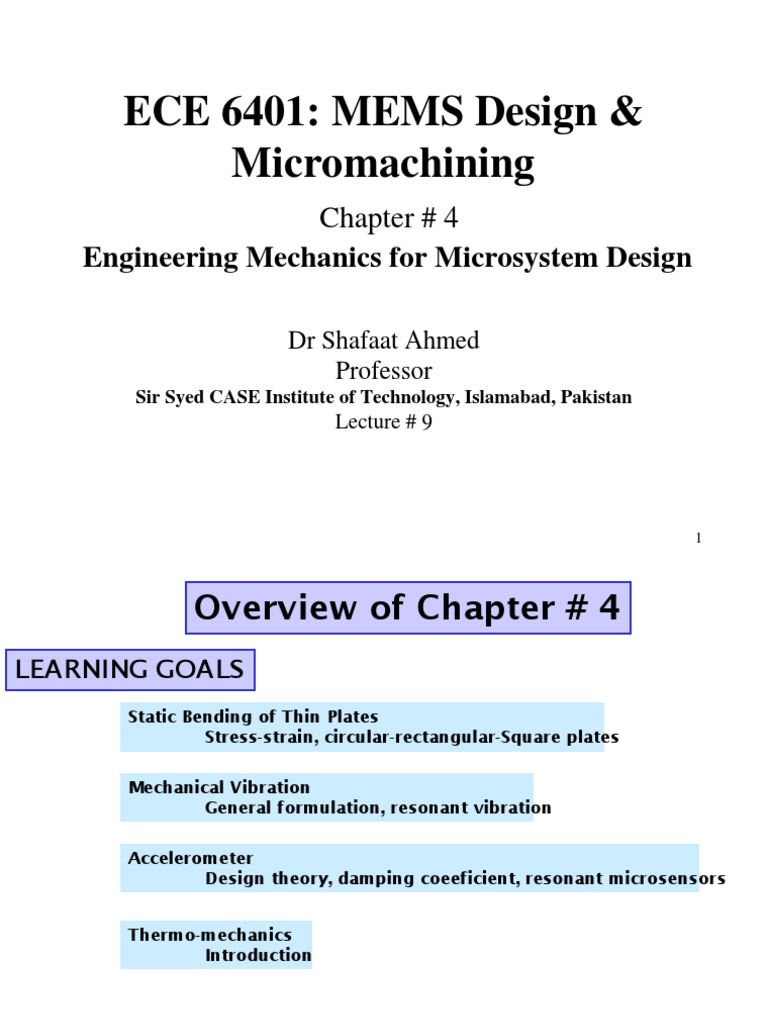 Analysis of Mechanical Stress, Deflection, and Design of Microplates ...