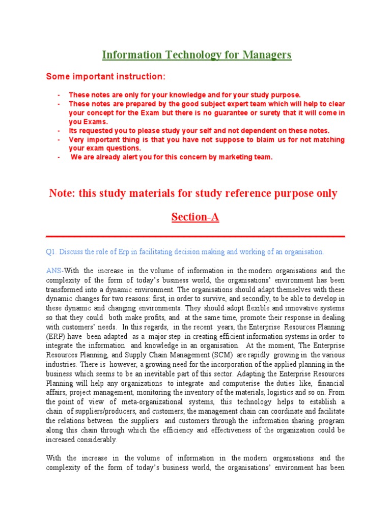 Information Technology For Managers | PDF | Databases | Electronic Data ...