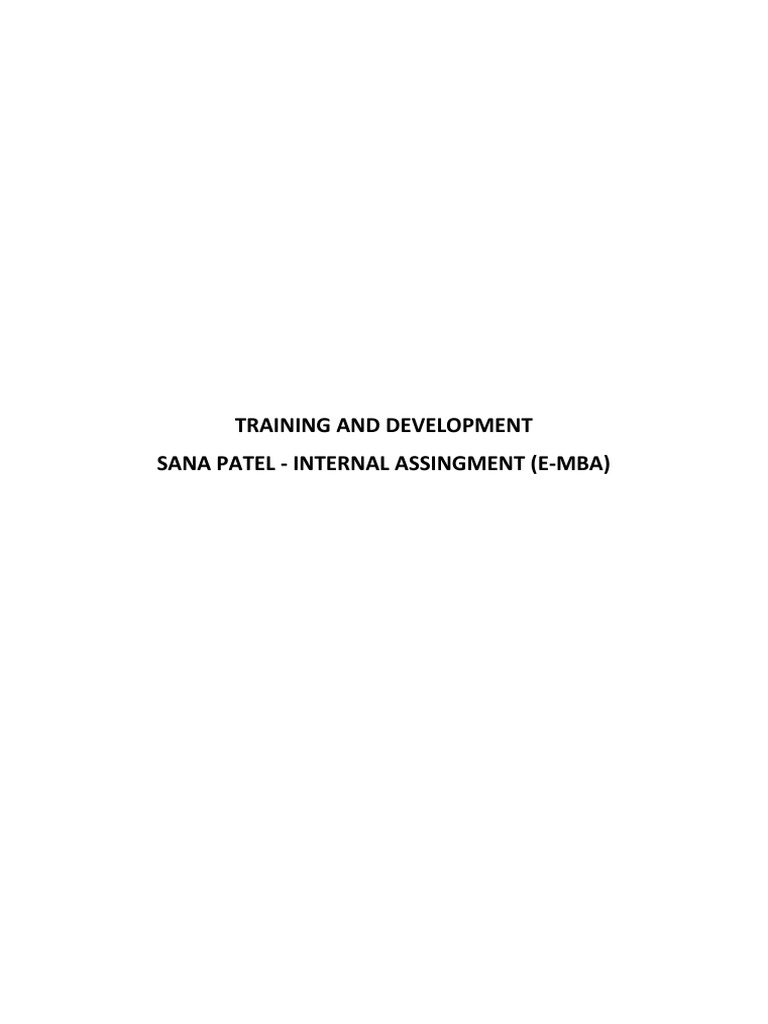 Training and Development Assignment | PDF | Employment | Competitive Advantage