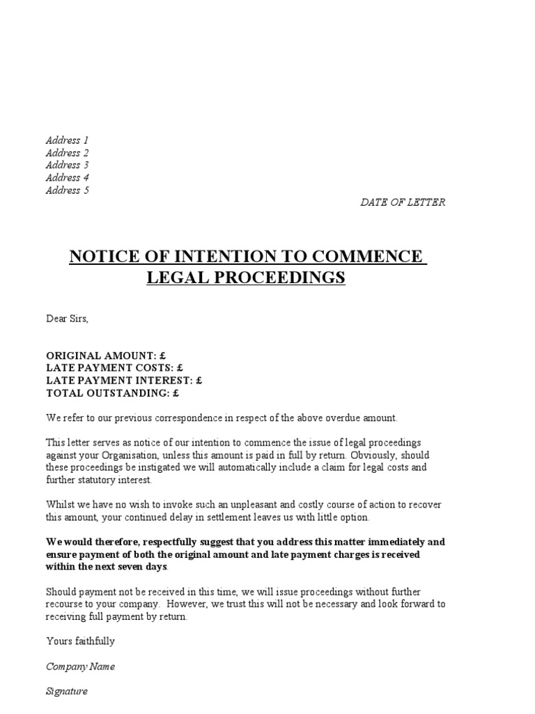 Letter Before Action | PDF