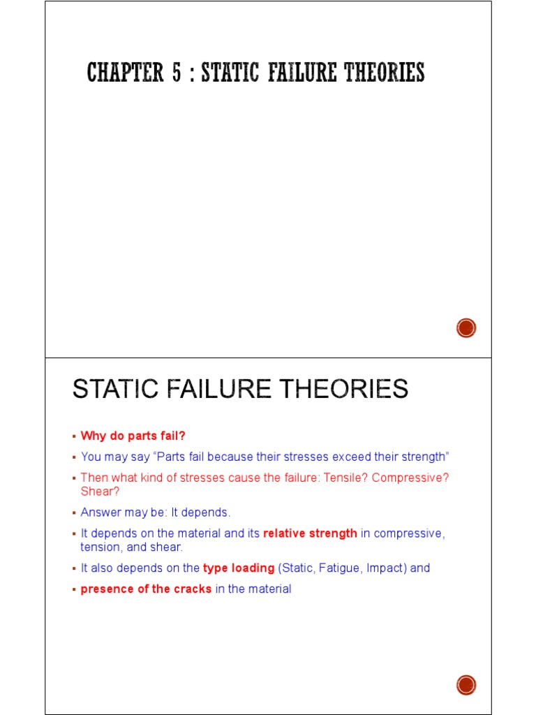 01 Ch5 Static Failure | PDF | Strength Of Materials | Fracture