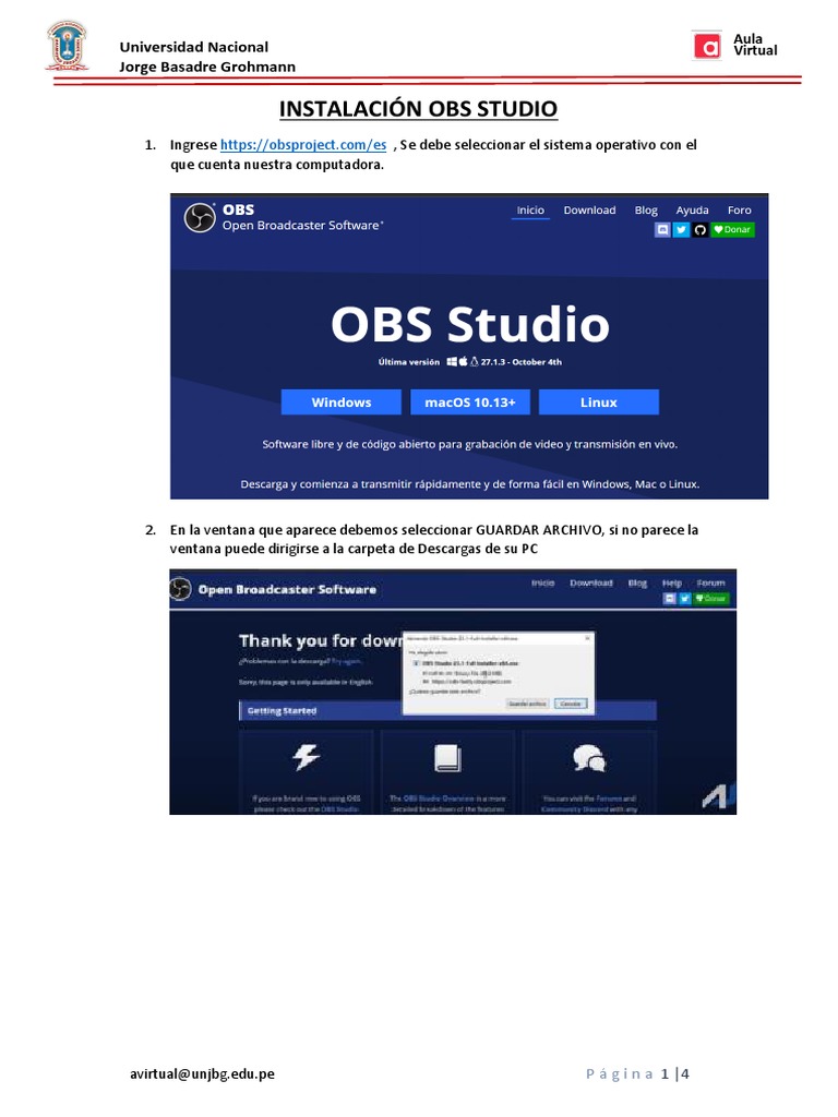 Manual Instalacion de Obs Studio | PDF