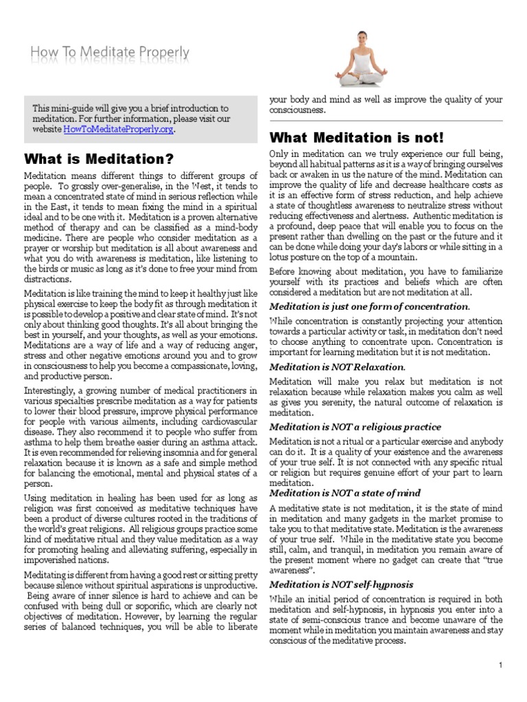 How To Meditate | Download Free PDF | Meditation | Mindfulness