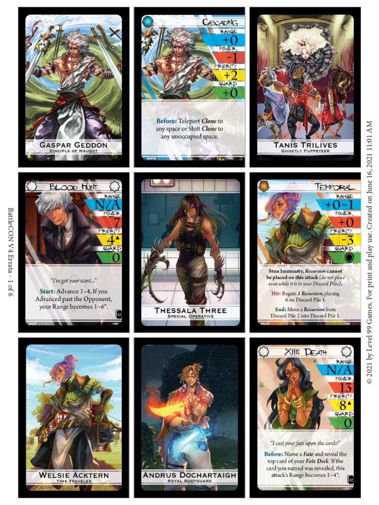 BattleCON V4 Complete Errata Guide | PDF