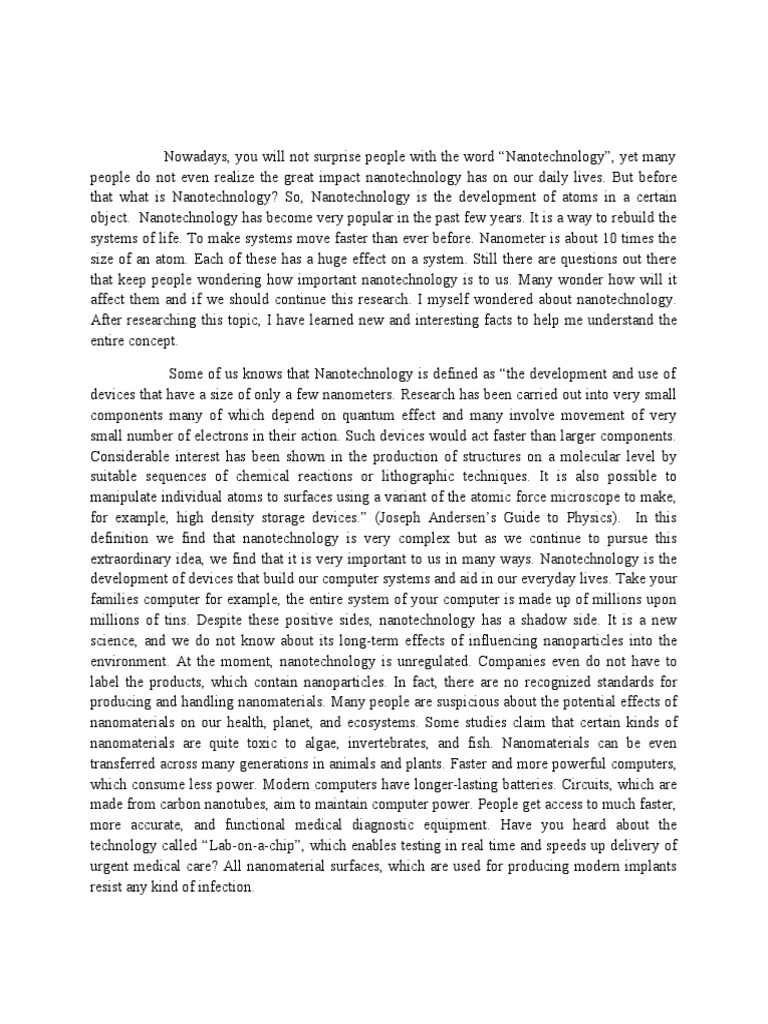 Nano World 20 | PDF | Nanotechnology | Materials Science