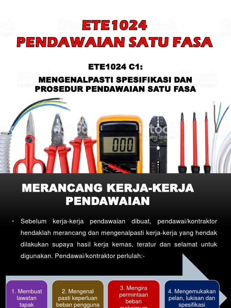 ETE1024 C1: Mengenalpasti Spesifikasi Dan Prosedur Pendawaian Satu Fasa ...