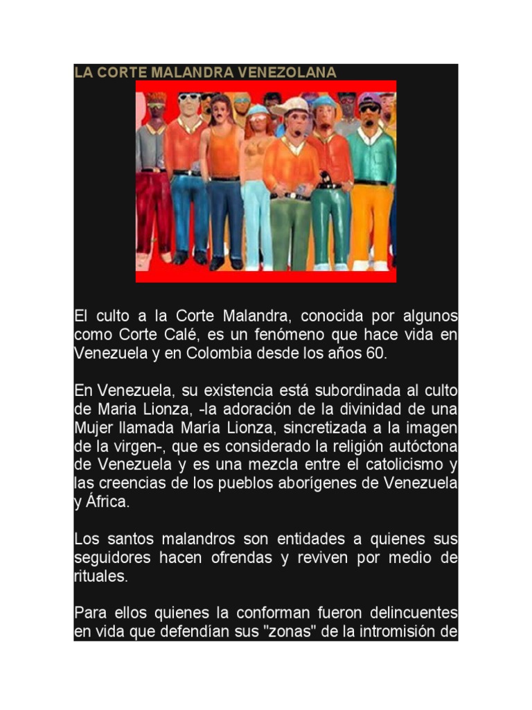 La Corte Malandra Venezolana | PDF | Religión y espiritualidad