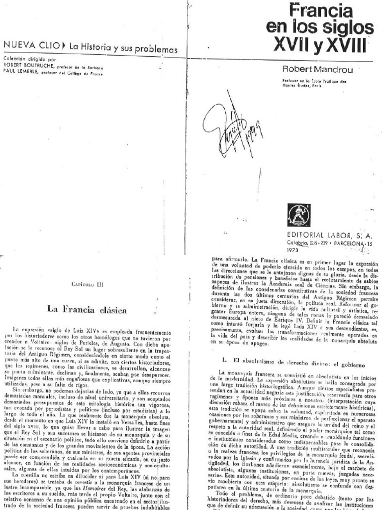 Mandrou. Francia en Los Siglos XVII y XVIII. | PDF