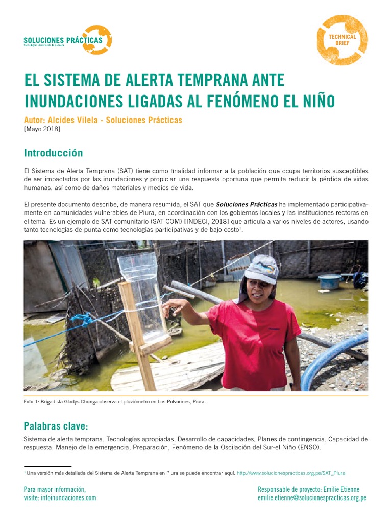 El Sistema de Alerta Temprana Ante Inundaciones Ligadas Al Fenomeno El Nino | PDF | Inundar ...