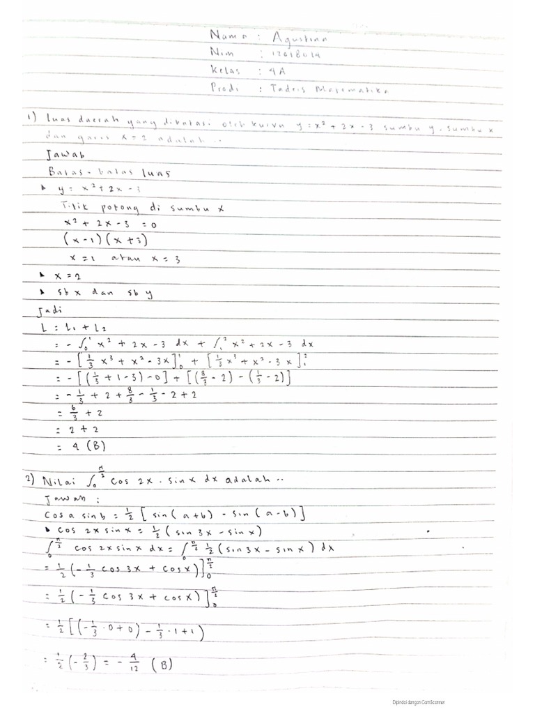 Agustina - Uts Kalkulus Integral | PDF