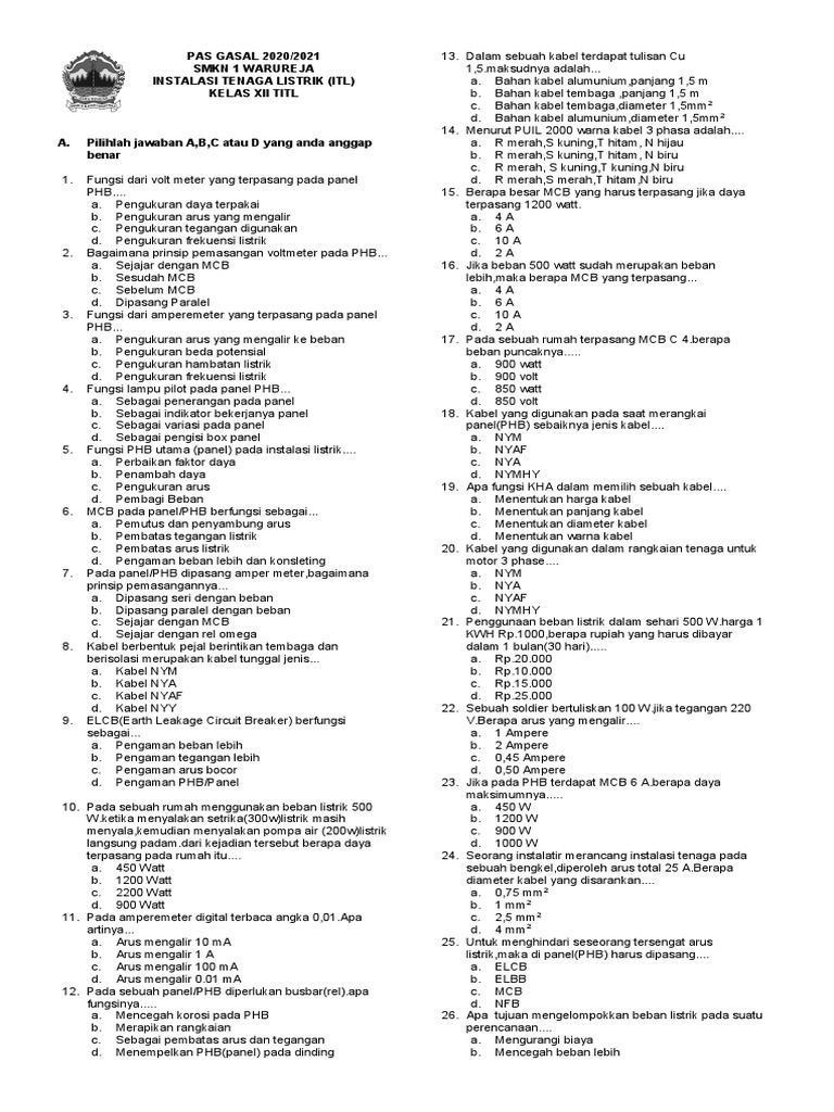 SOAL ITL SEMESTER 5 Online | PDF