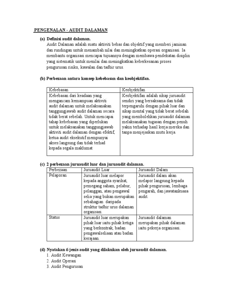 Pengenalan Audit Dalaman | PDF