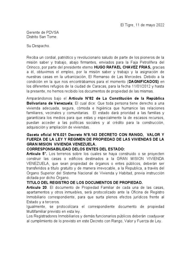 Gerente PDVSA SAN TOME | PDF | Venezuela | Hugo Chavez