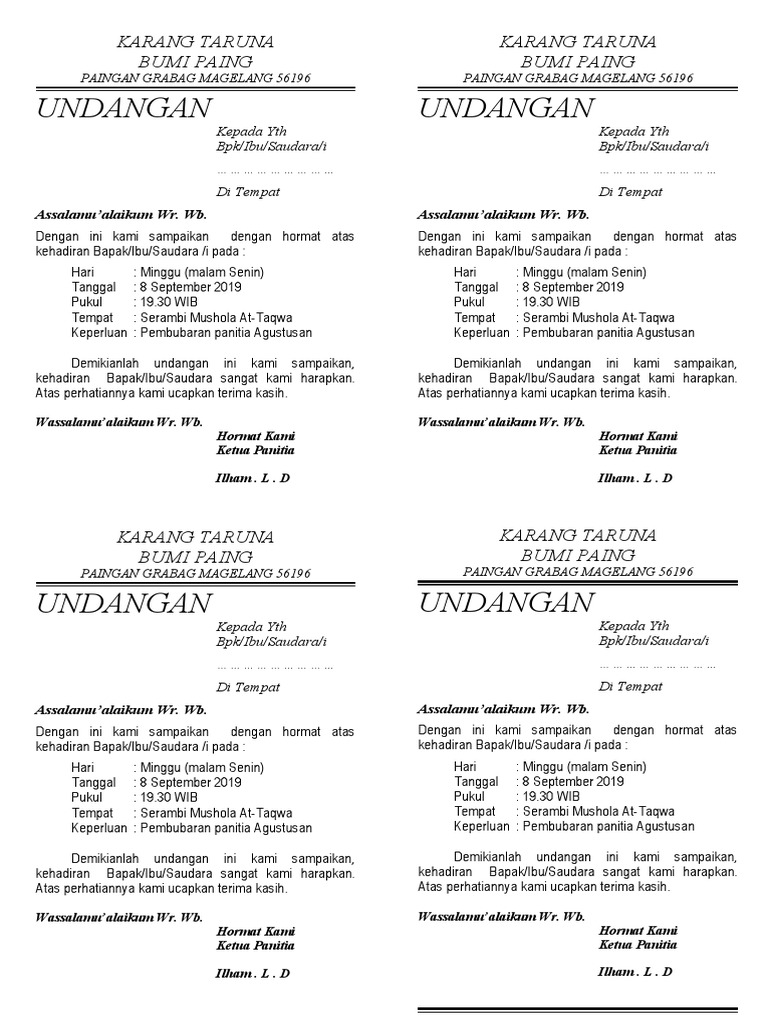 Undangan Genduren | PDF