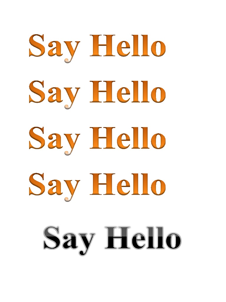 Say Hello PDF | PDF