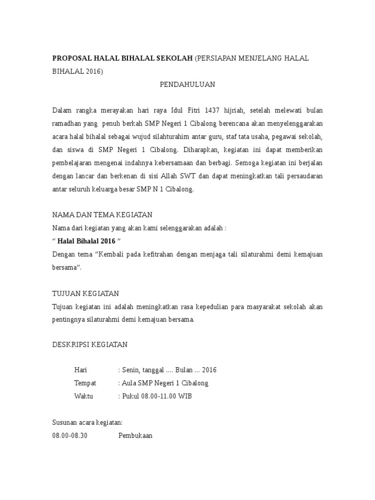 Proposal Halal Bi Halal | PDF