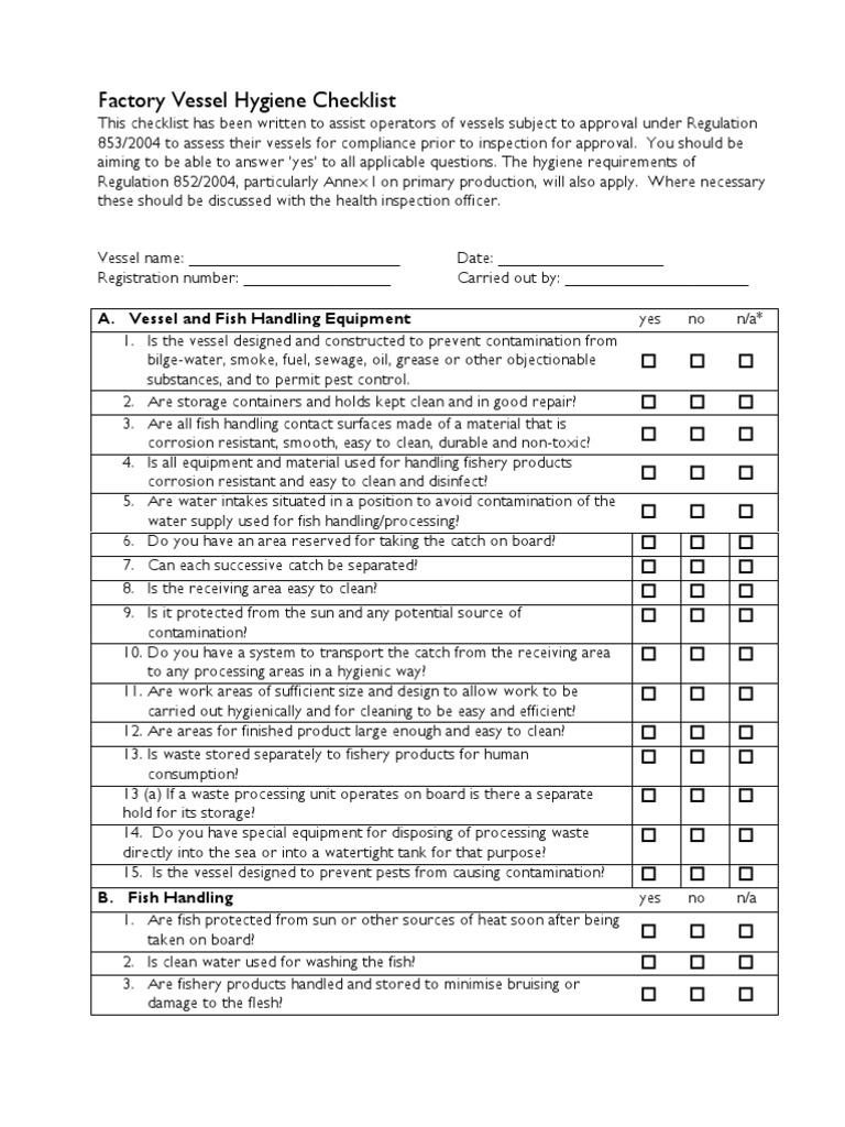 Factory Checklist 2 | Hygiene | Toilet