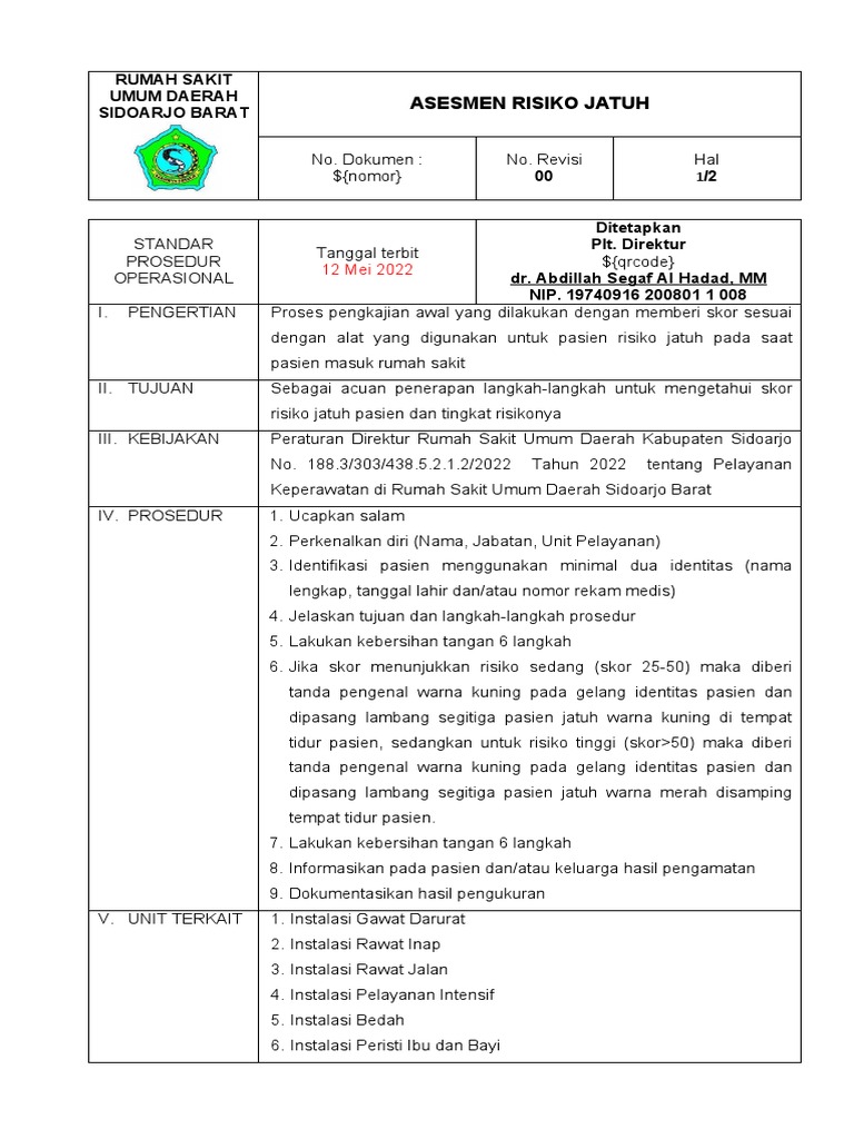 Asesmen Risiko Jatuh | PDF