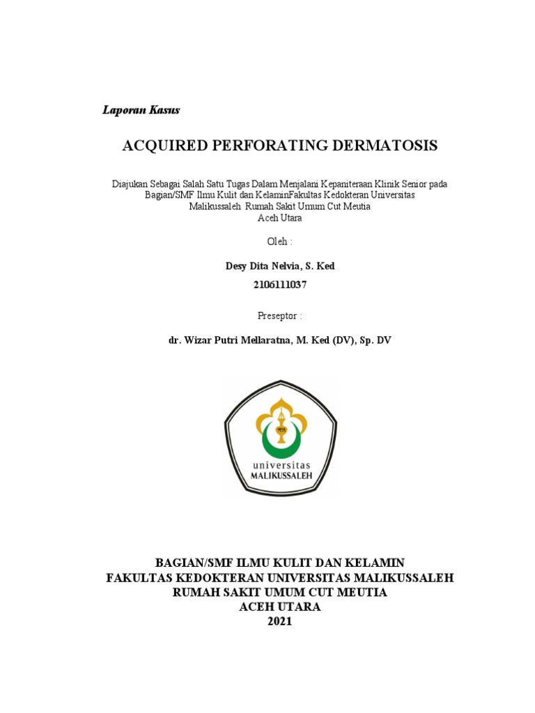 Lapkas Acute Perforating KULIT | PDF
