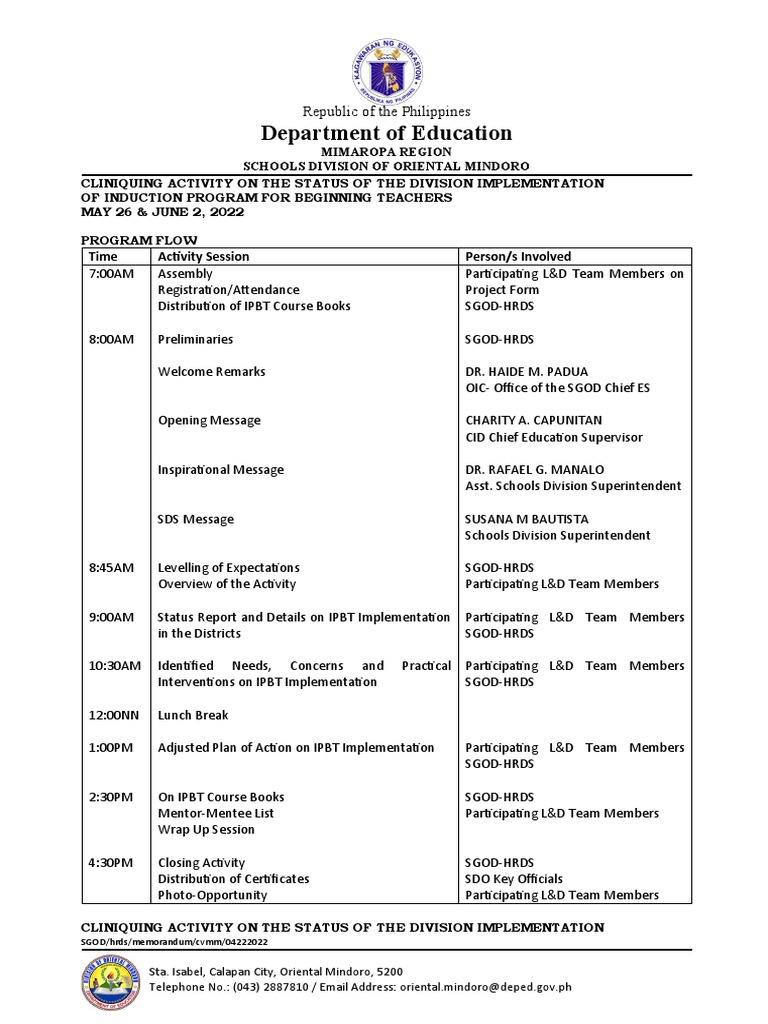 Department of Education: Republic of The Philippines | PDF | Business