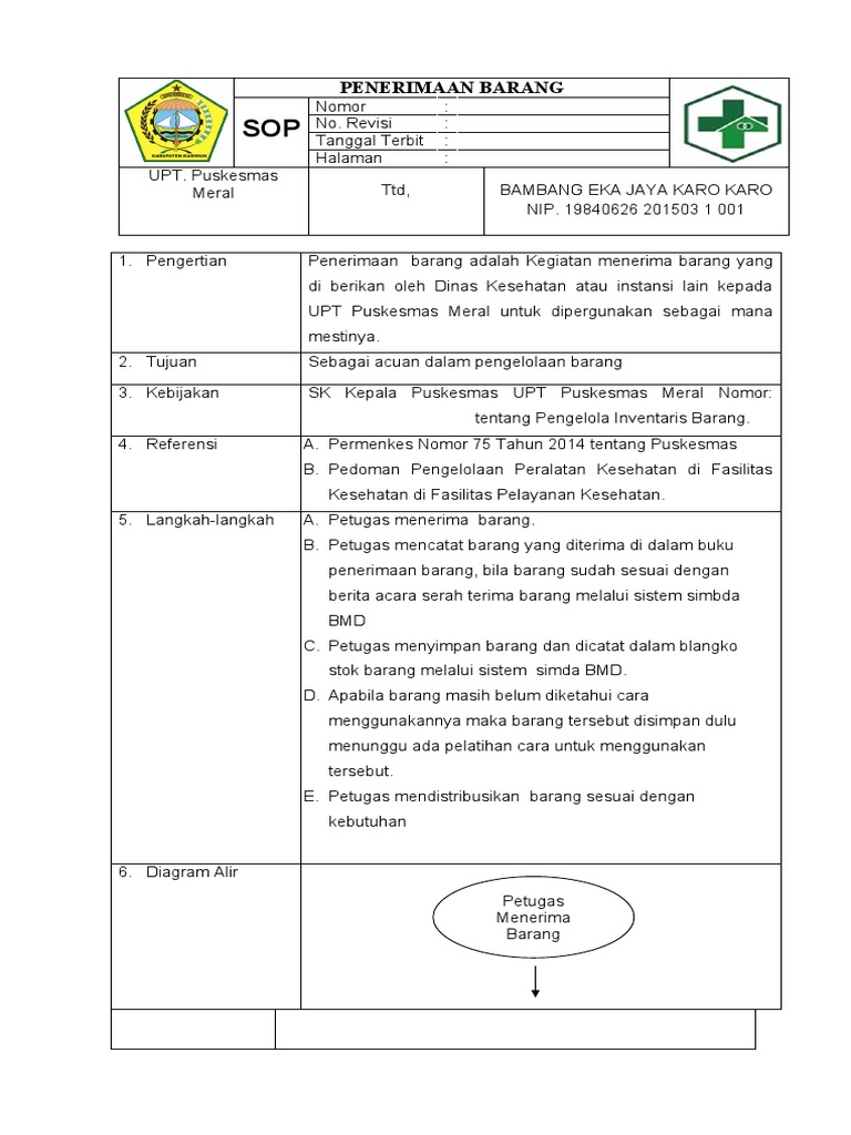 SOP Penerimaan Barang | PDF
