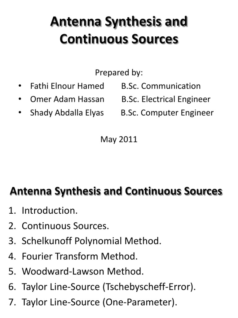 Antenna Synthesis and Continuous Sources | PDF | Antenna (Radio ...