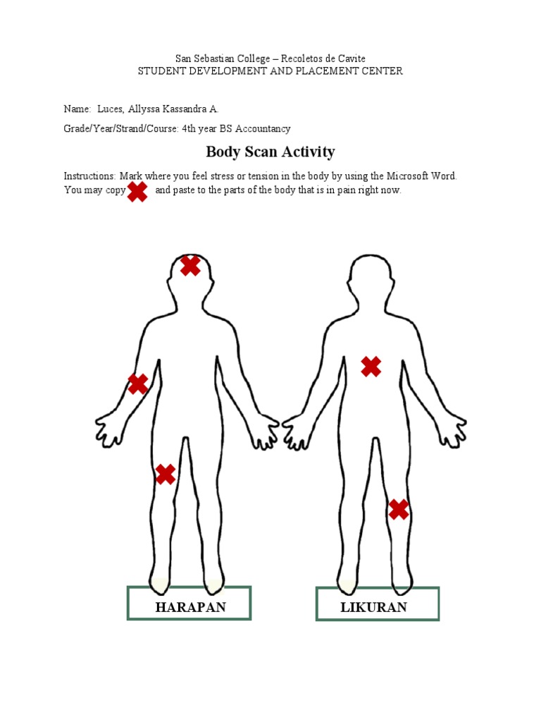 Body Scan Activity Sheet 2 | PDF