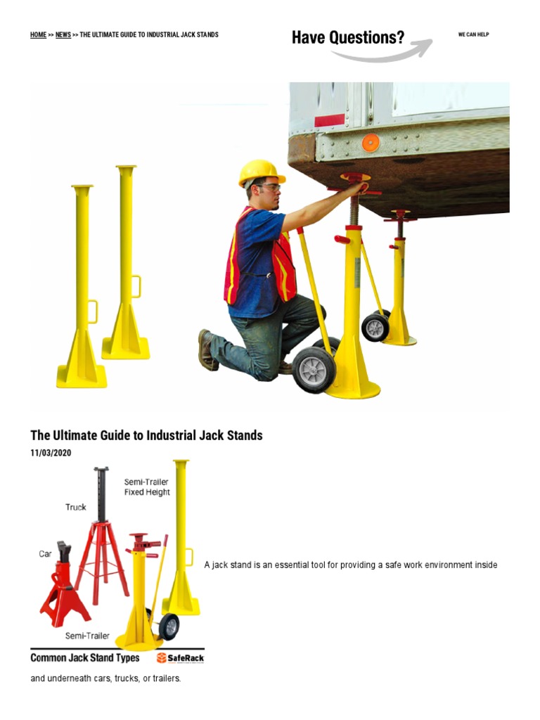 Industrial Jack Stands: Safety & Types | PDF | Semi Trailer Truck ...