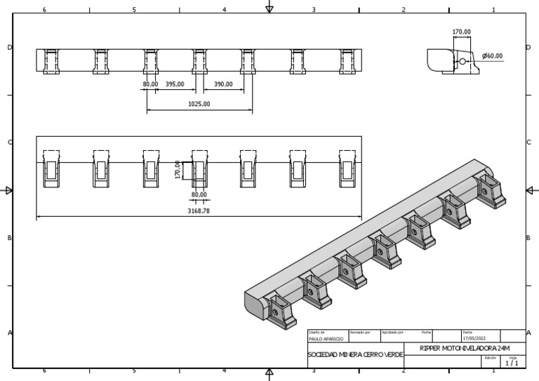 Ripper Motoniveladora 24M PLANO ACOTADO | PDF