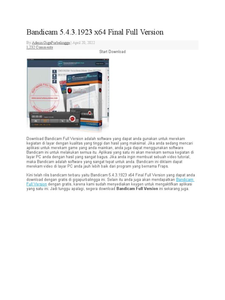 Cara Install Bandicam 5 | PDF