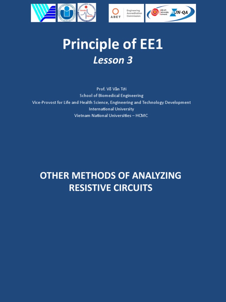 Principle of EE1: Lesson 3 | Download Free PDF | Electrical Network ...