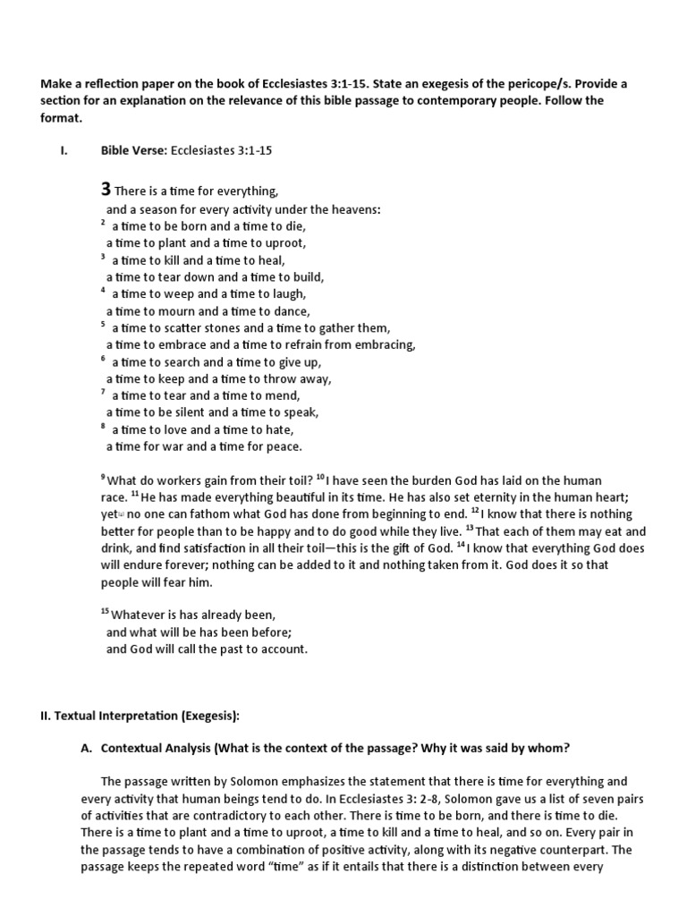 Exegetical Paper | PDF | Ecclesiastes | Information
