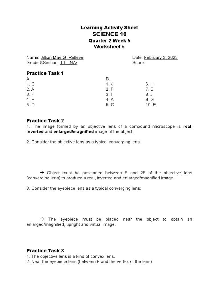 Science 10: Learning Activity Sheet Quarter 2 Week 5 Worksheet 5 | PDF ...
