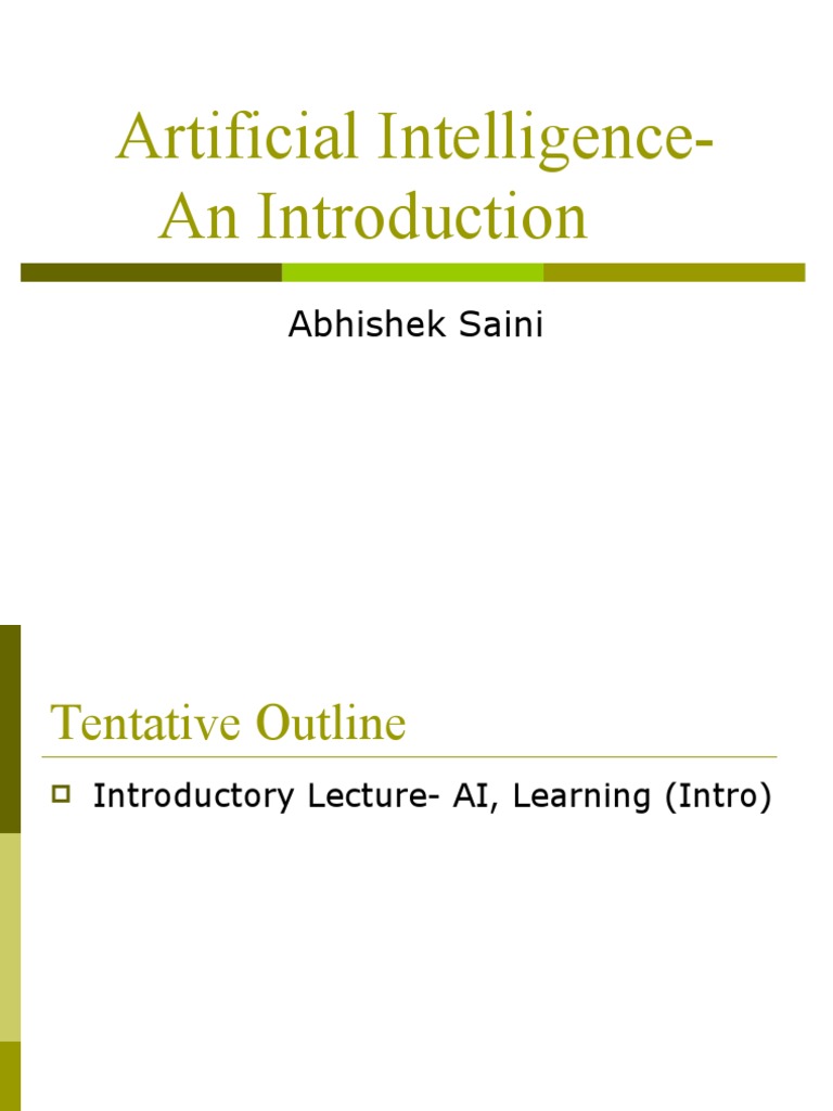 Artificial Intelligence - Introduction | PDF | Artificial Intelligence ...