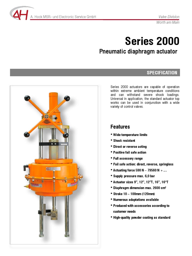 Series 2000: Pneumatic Diaphragm Actuator | PDF | Valve | Actuator