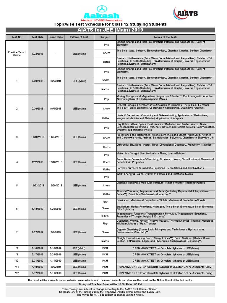 AIATS Second Step JEE (Main & Advanced) 2023 - Version 1.0 | PDF ...