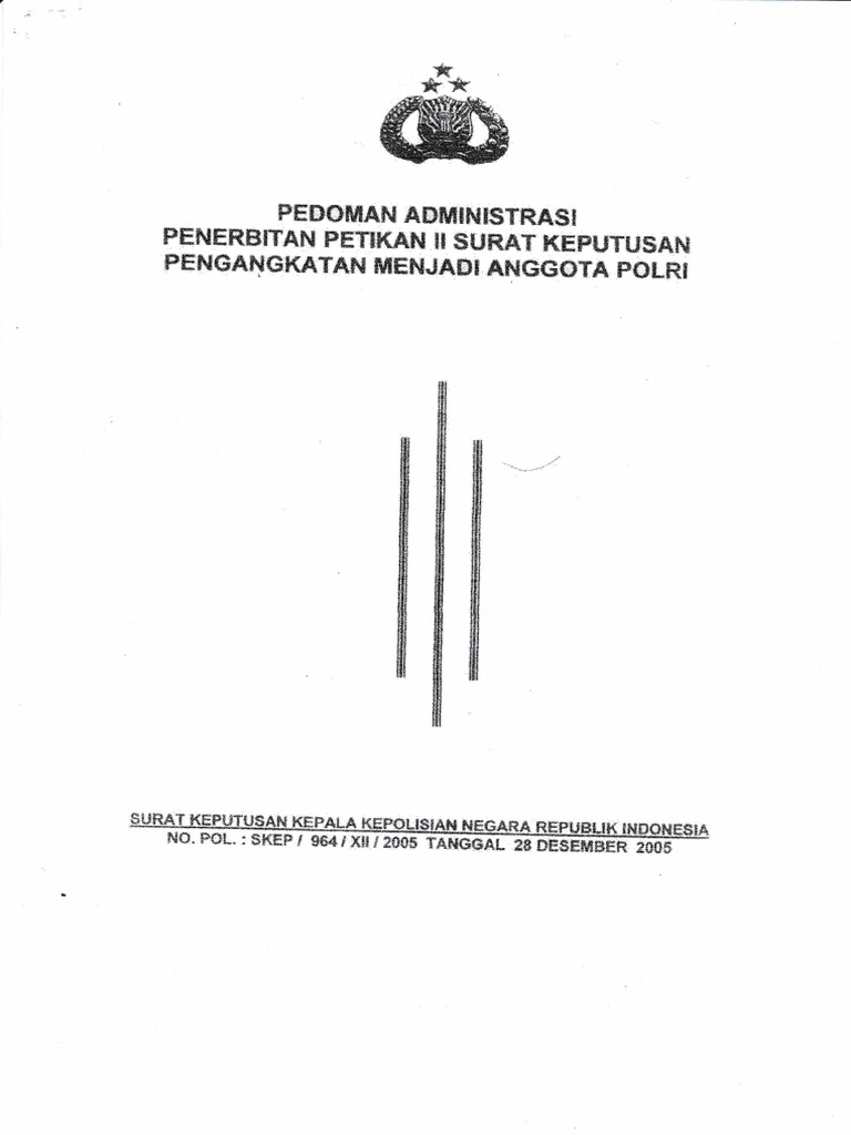 Skep Kapolri Nomor - Skep - 964 - Xii - 2005 Tentang Pedoman ...