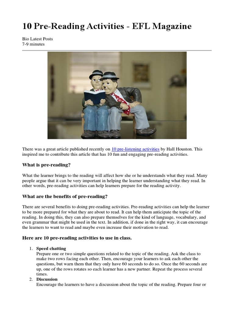 10 Engaging Pre-Reading Activities | PDF | Brainstorming | Applied ...
