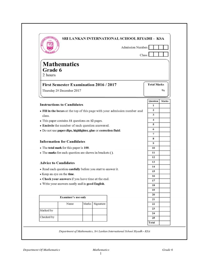 GR6 Mathematics | PDF | Area | Geometry