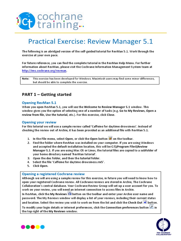 8f. RevMan Practical Exercise | PDF | Window (Computing) | Button (Computing)