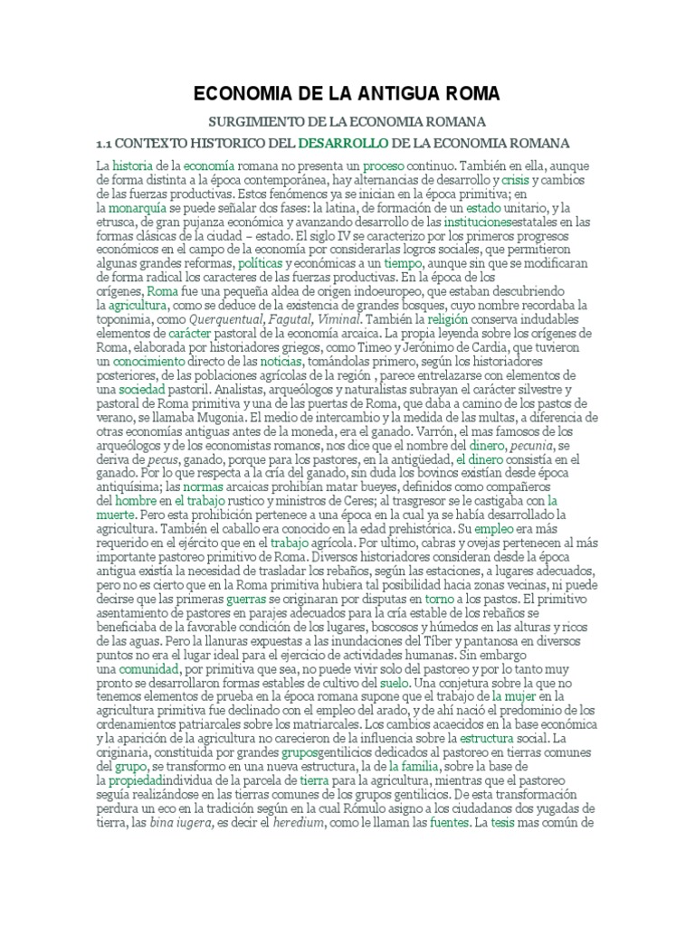 Economia de La Antigua Roma | PDF | imperio Romano | Agricultura