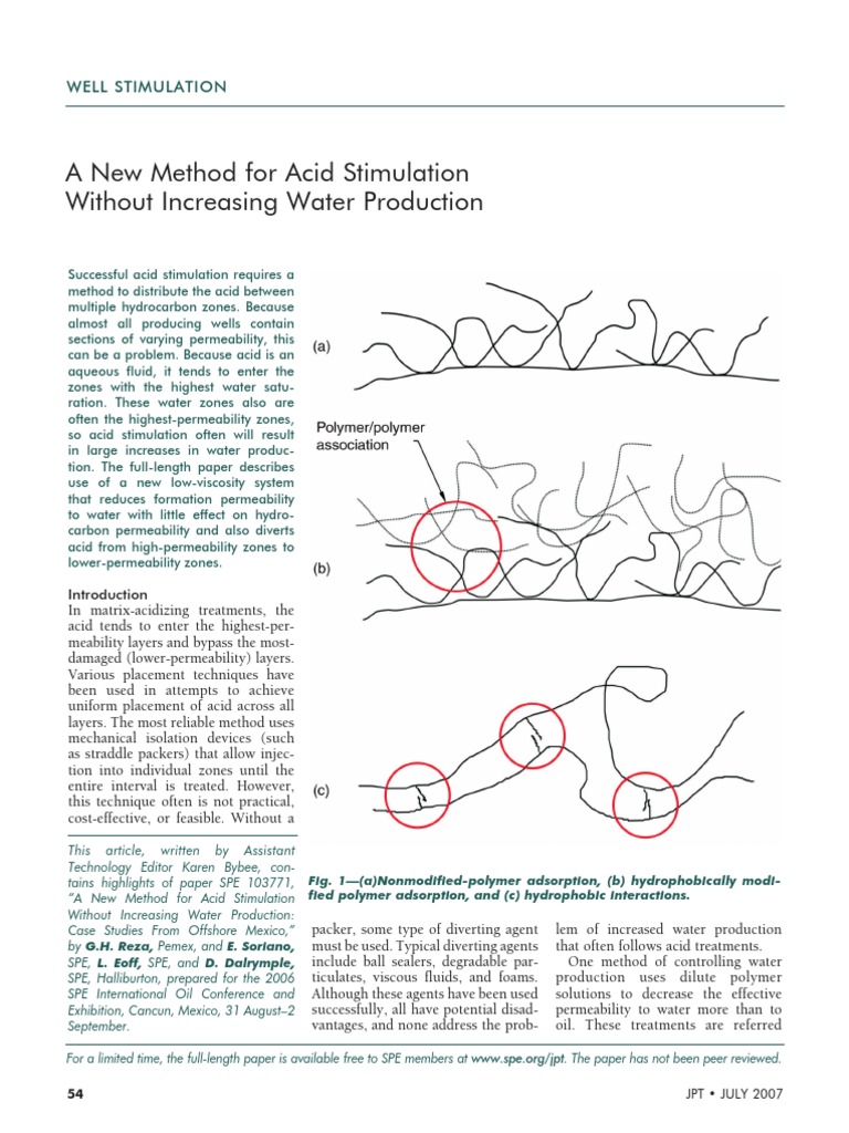 A New Method For Acid Stimulation Without Increasing Water Production ...