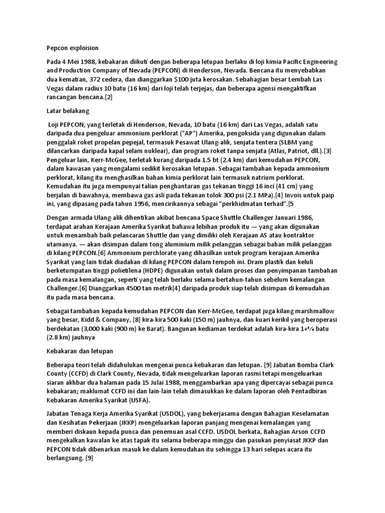 Pepcon Exploision | PDF