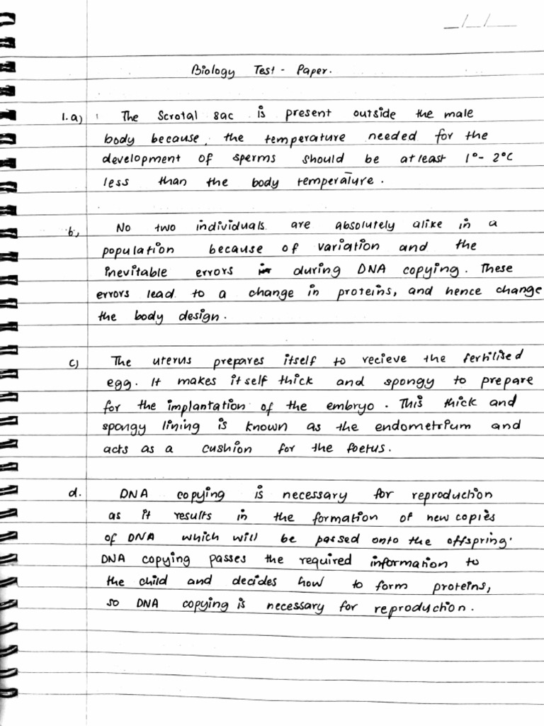 Reproduction Test Answer Key | PDF | Reproduction | Anatomy