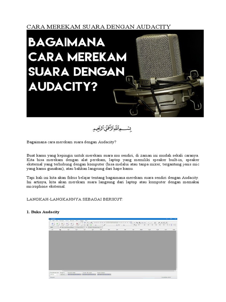 Cara Merekam Dengan Audacity | PDF