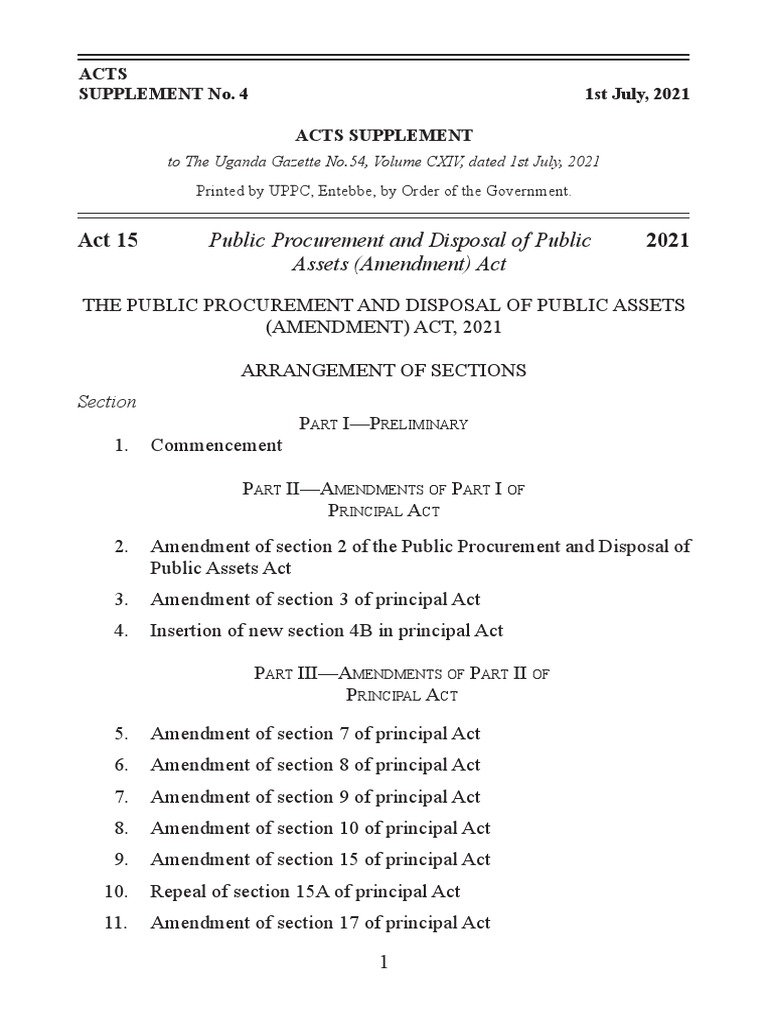 2021 Public Procurement Act Amendments | PDF | Auction | Government