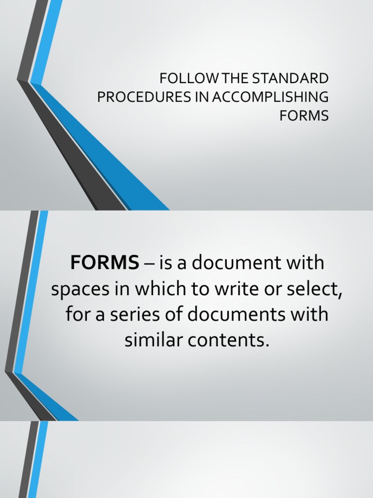 Follow The Standard Procedures in Accomplishing Forms | PDF | Inventory ...